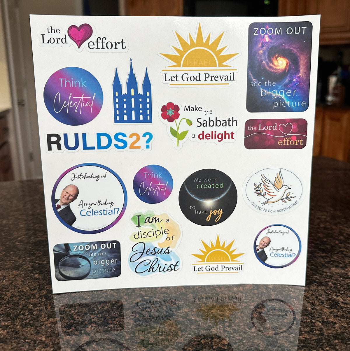 LDS Sticker 16-Pack w/LDS Icons, General Conference Quotes, and Multip ...