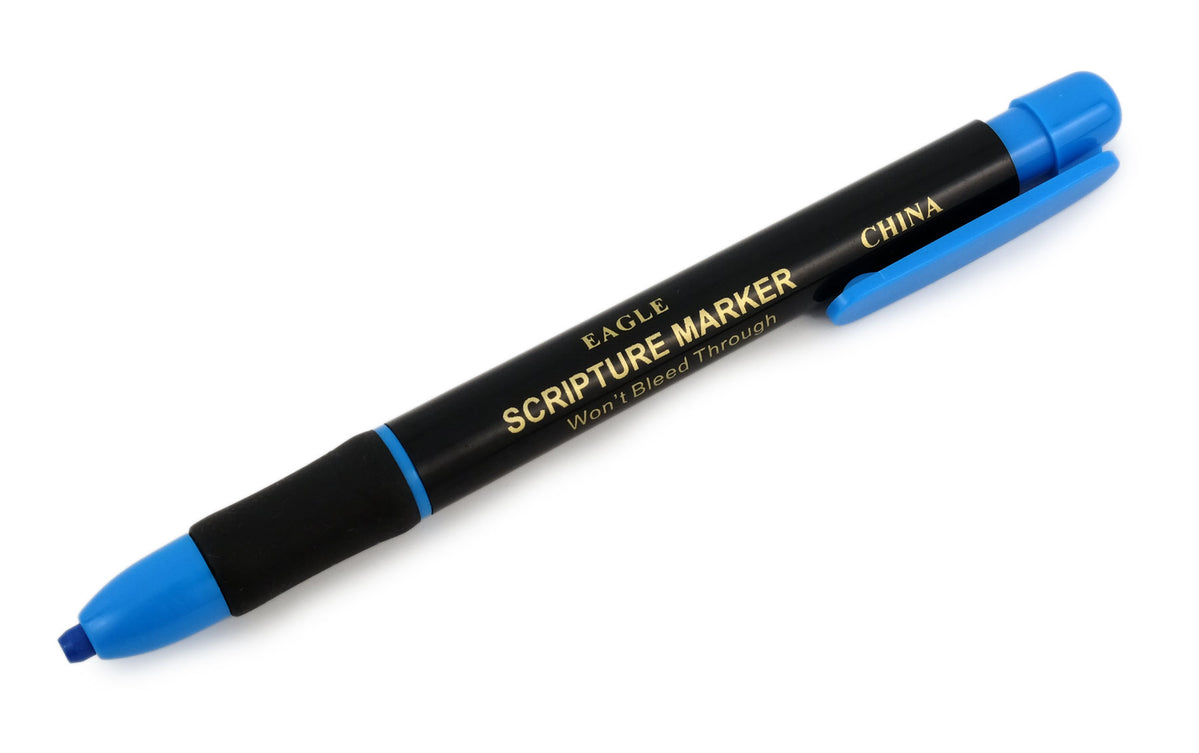 Eagle Neon Blue Retractable Scripture Marker Highlighter — LDS Honey